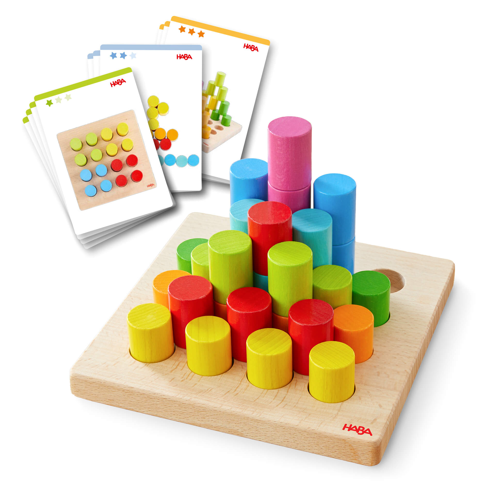 Rainbow Risers Wooden Stacking Game | HABA USA